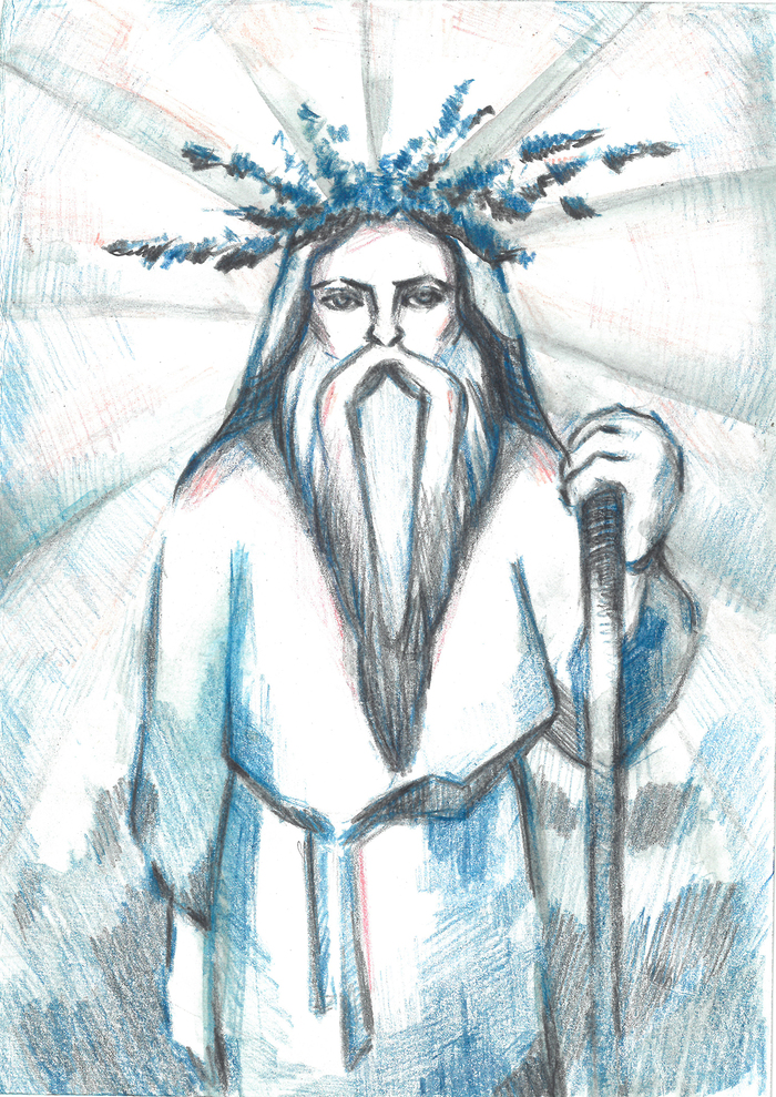 Иллюстрация Полевик в стиле графика | Illustrators.ru