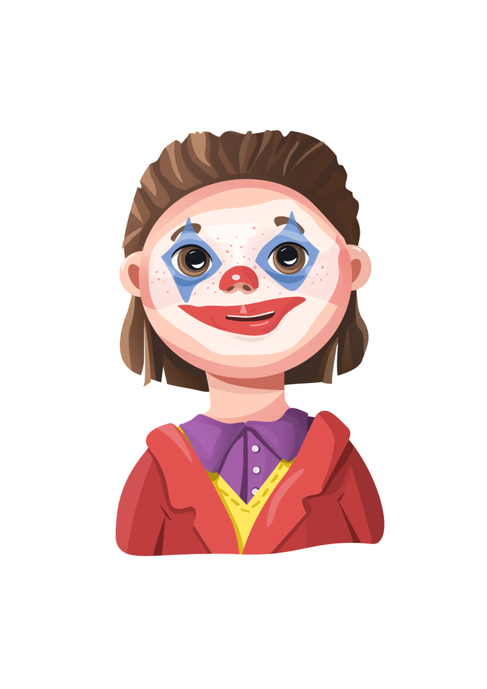 Иллюстрация Clown в стиле 2d, компьютерная графика, персонажи