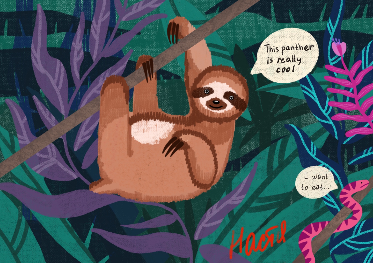 Иллюстрация Sloth в стиле 2d | Illustrators.ru