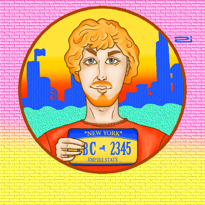 Иллюстрация Паша из Бруклина. Оформление соц.сети в стиле брендинг,