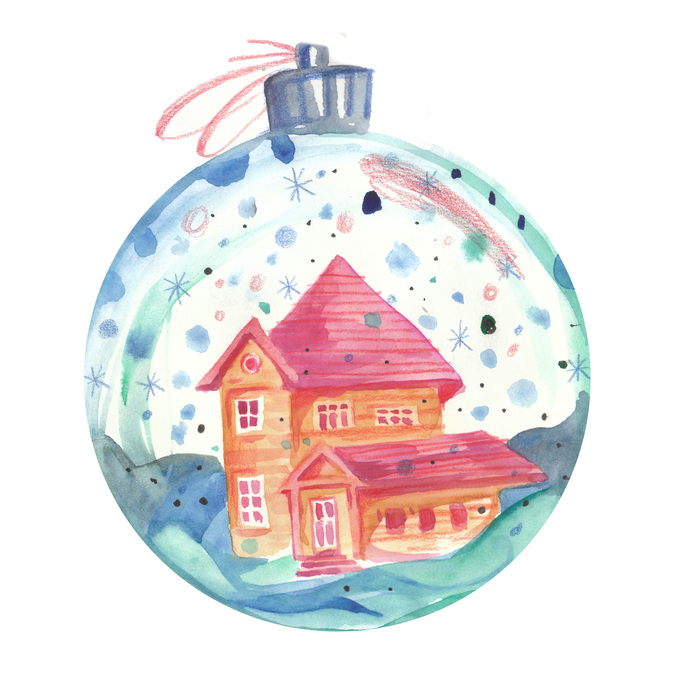 Иллюстрация Шар со снегом | Illustrators.ru