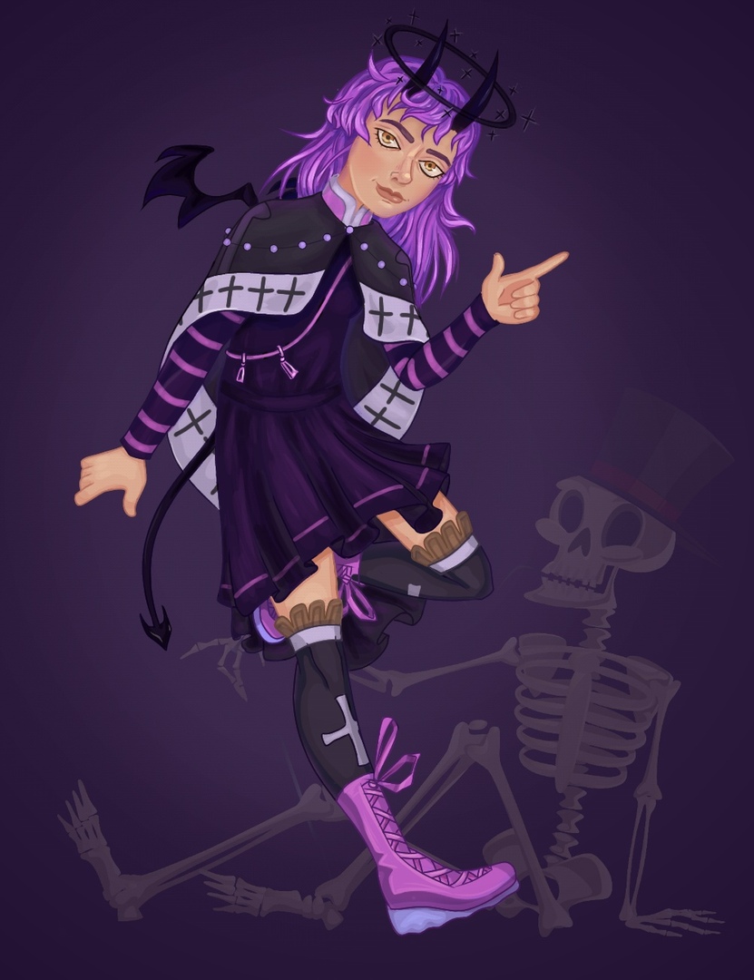 Иллюстрация Violet demon в стиле 2d | Illustrators.ru