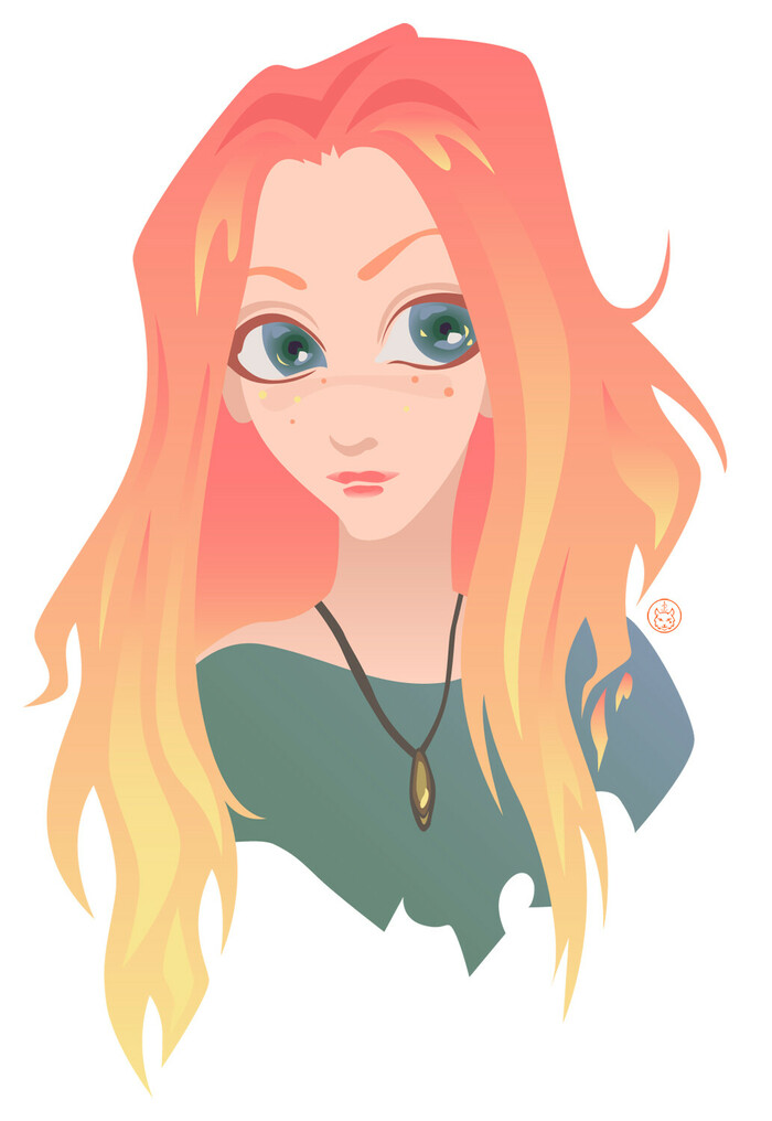 Иллюстрация Ginger flame в стиле 2d | Illustrators.ru