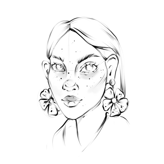 Иллюстрация Fast portrait sketch в стиле мода и красота, персонажи,