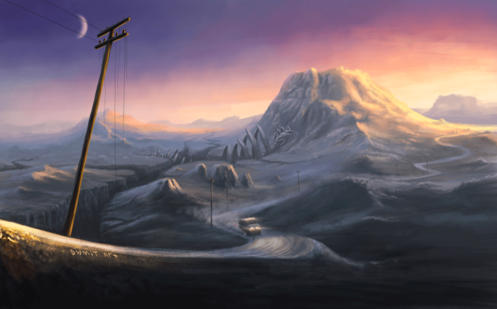 Иллюстрация Relics in the desert в стиле 2d, cg | Illustrators.ru