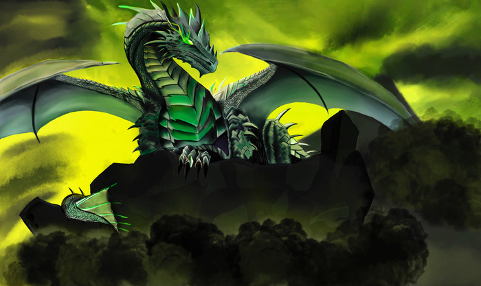 Иллюстрация acid dragon в стиле 2d | Illustrators.ru