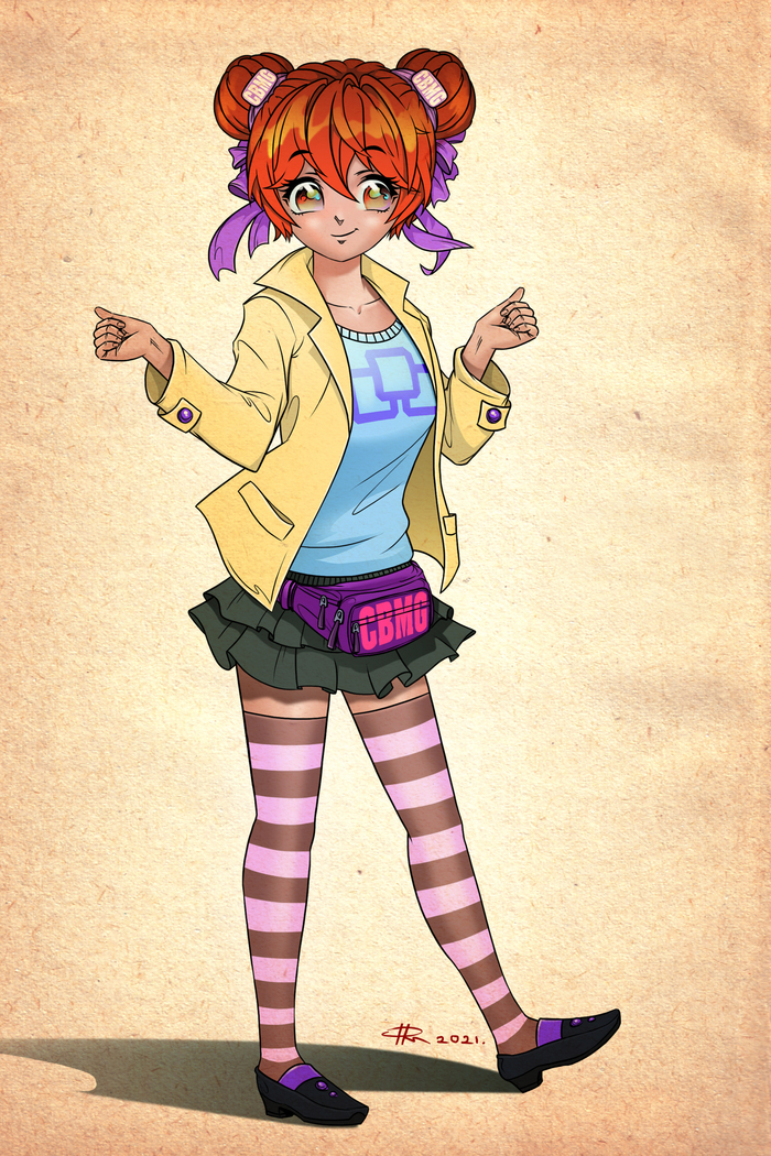 Иллюстрация аниме-девочка в стиле 2d | Illustrators.ru