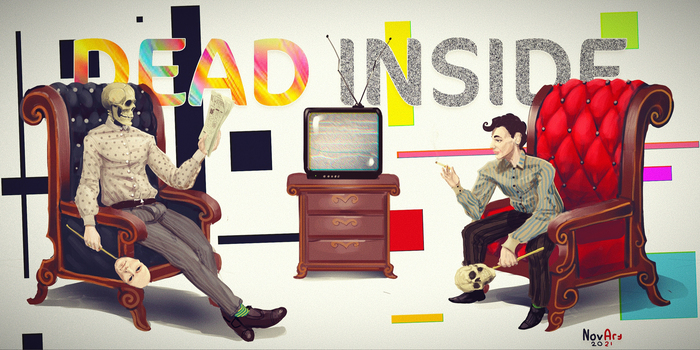 Иллюстрация "Dead Inside" в стиле декоративный,