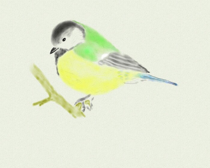 Иллюстрация Большая синица в стиле cg | Illustrators.ru