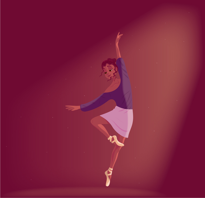 Иллюстрация Ballet dancer в стиле 2d, персонажи | Illustrators.ru
