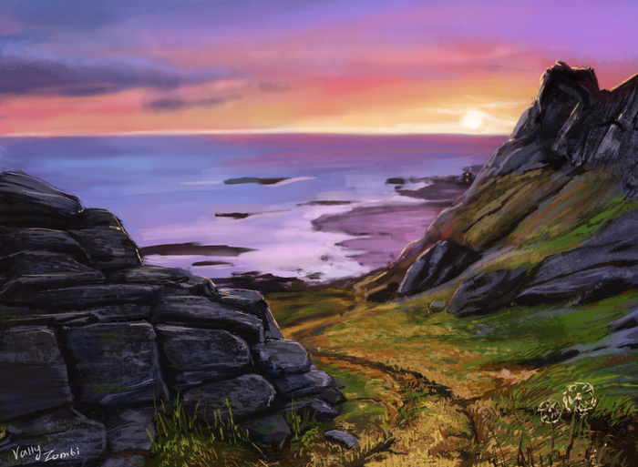 Иллюстрация пейзаж для практики в стиле пейзаж | Illustrators.ru