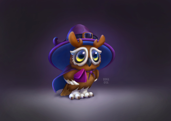 Иллюстрация Owl, character design в стиле 2d, game dev,