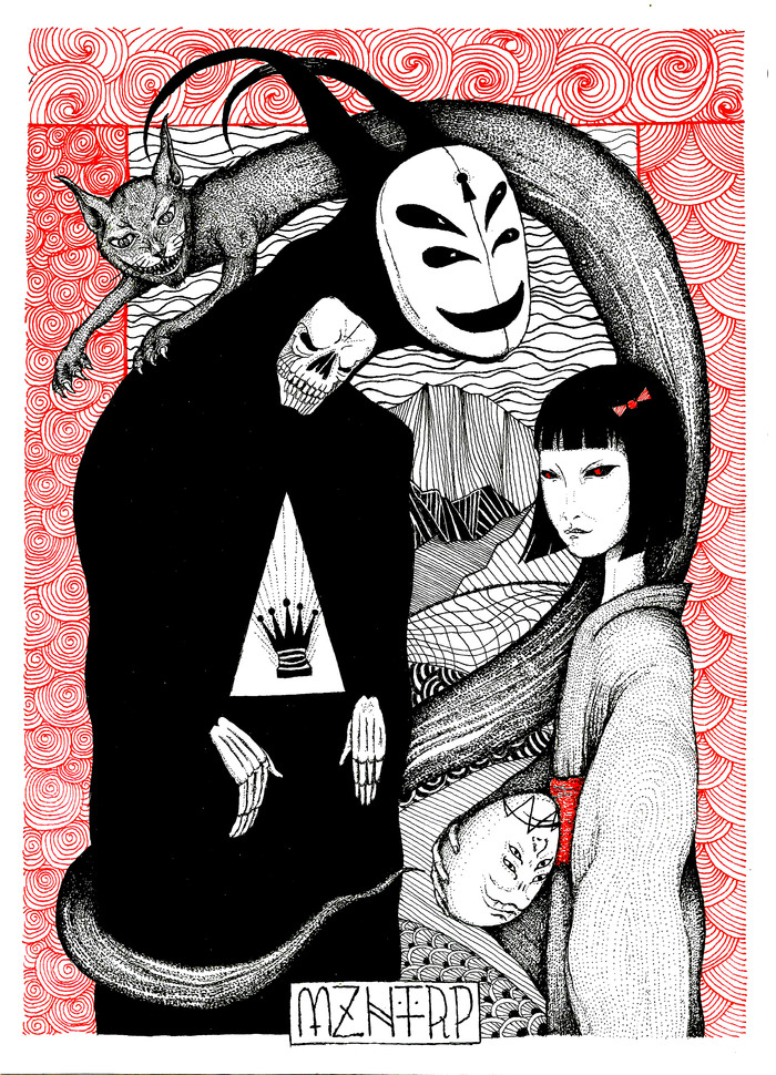 Иллюстрация Alice & Mental Illnesses в стиле графика,