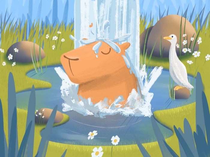 Иллюстрация Capybara в стиле 2d | Illustrators.ru
