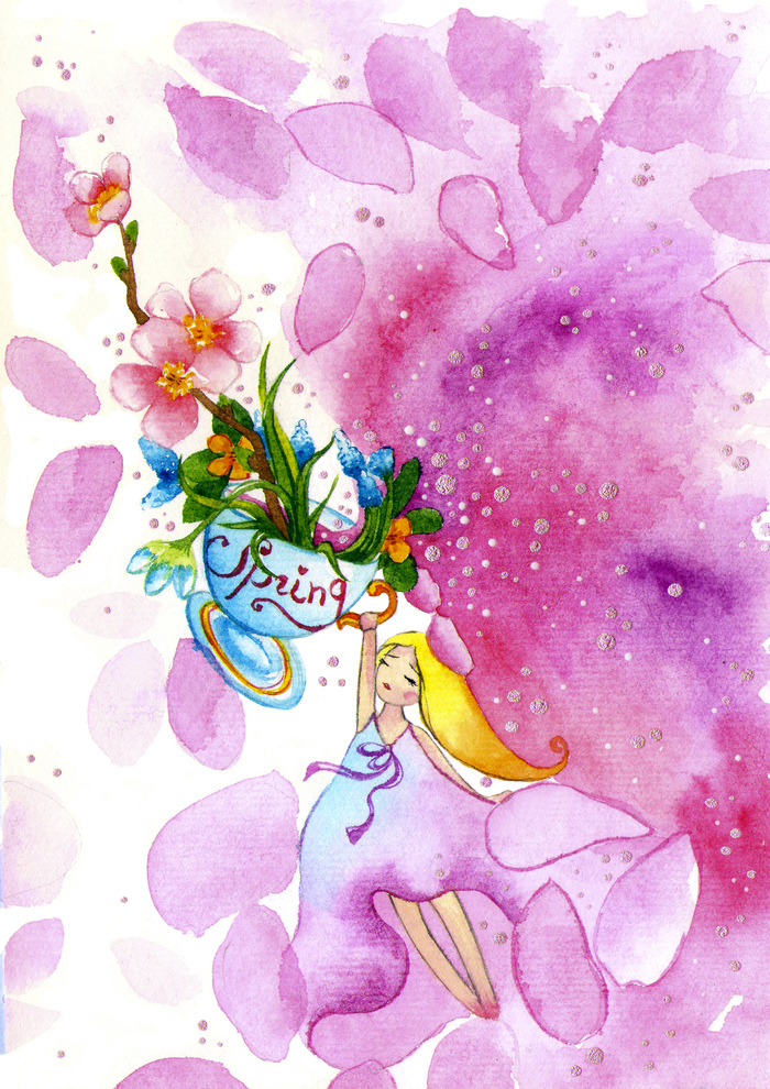 Иллюстрация Spring tea | Illustrators.ru