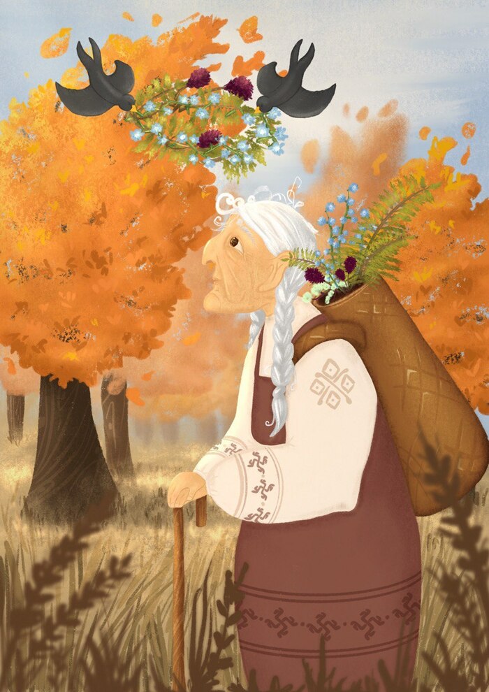 Иллюстрация Травница в стиле книжная графика | Illustrators.ru