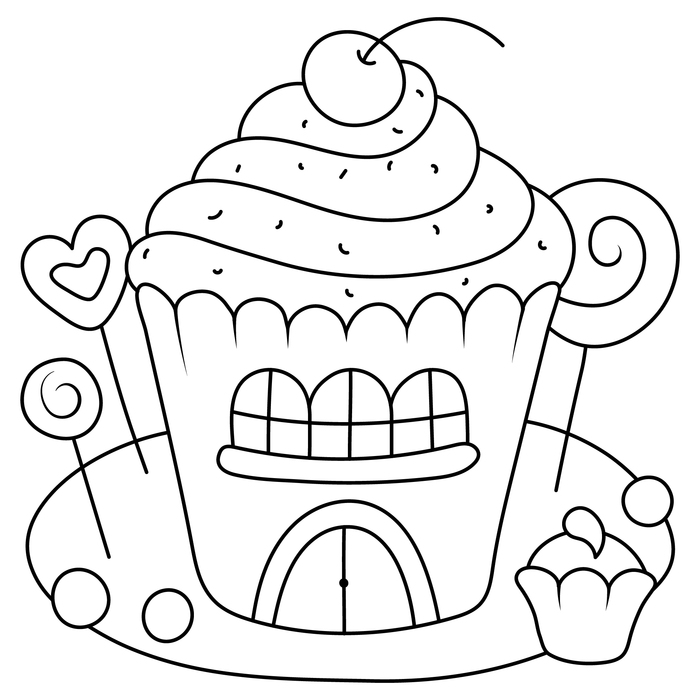 Иллюстрация children's coloring stylized house в стиле 2d,