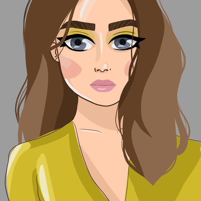 Иллюстрация Девушка в лимонной кофте в стиле 2d | Illustrators.ru