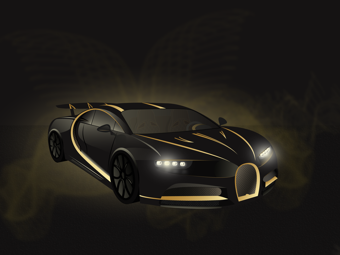 Иллюстрация Bugatti в стиле 2d | Illustrators.ru