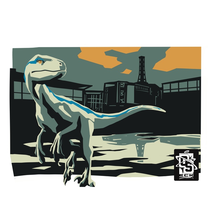 Иллюстрация Raptor blue в стиле 2d | Illustrators.ru