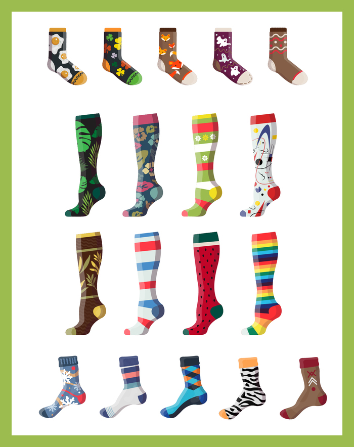 Иллюстрация VECTOR SOCKS SET в стиле 2d | Illustrators.ru