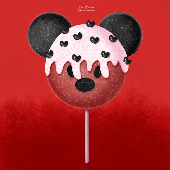 Иллюстрация Кейк-попс с сахарной присыпкой в стиле компьютерная