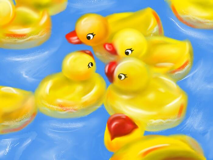 Иллюстрация Ducks в стиле 2d, плакат, скетчи | Illustrators.ru