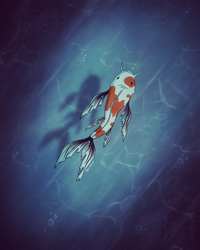 Иллюстрация Koi fish в стиле 2d, cg | Illustrators.ru