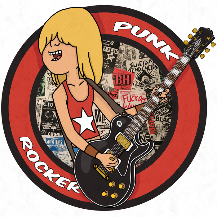 Иллюстрация Punk Rocker в стиле 2d, анимационный, персонажи
