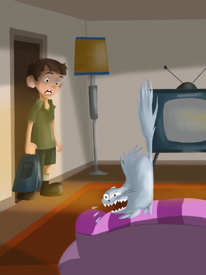 Иллюстрация Ugly cat в стиле 2d, персонажи | Illustrators.ru