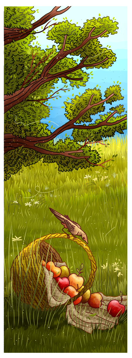 Иллюстрация Из корзины в стиле 2d, детский | Illustrators.ru