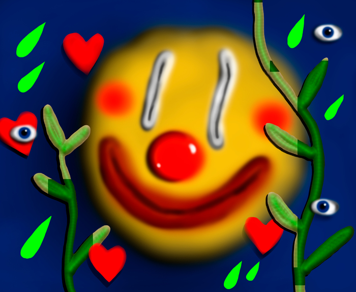 Иллюстрация Clown в стиле 2d, компьютерная графика, концептуальный