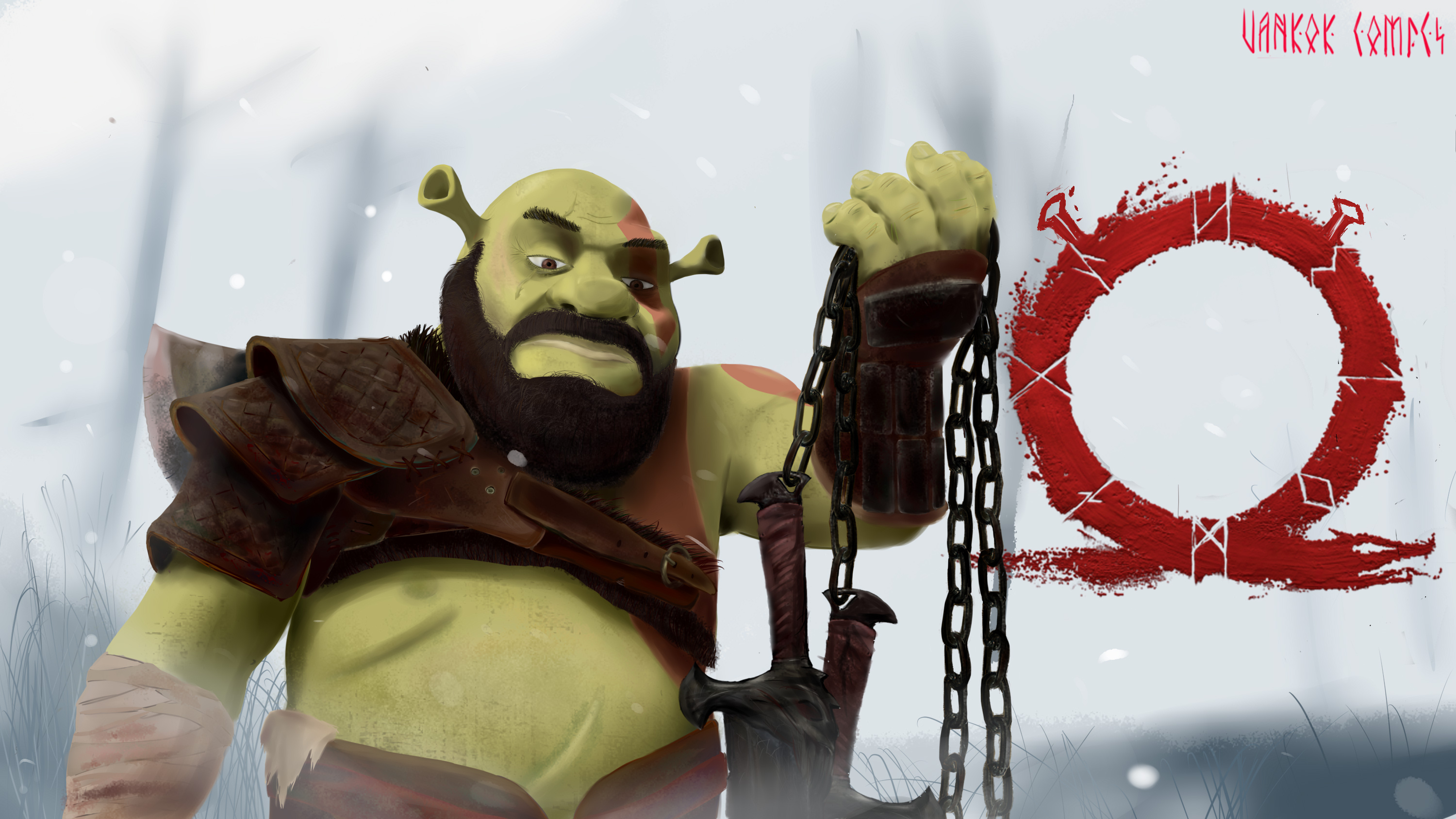 Иллюстрация Shrek God of slam | Illustrators.ru