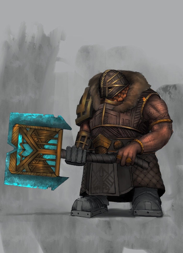 Иллюстрация Dwarf в стиле 2d, game dev, персонажи