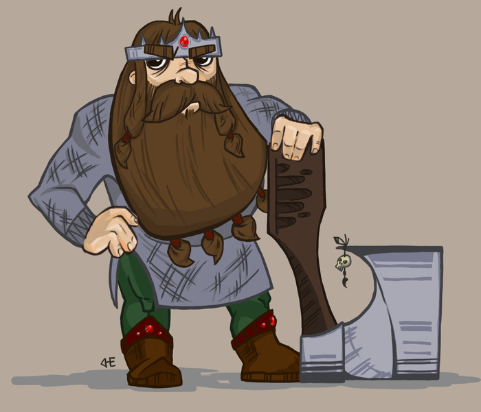Иллюстрация The Dwarf в стиле 2d, компьютерная графика, персонажи