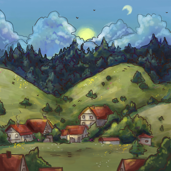 Иллюстрация Пейзажик в стиле 2d | Illustrators.ru