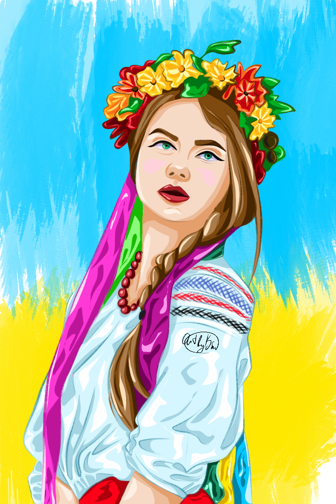 Иллюстрация Українка в стиле 2d | Illustrators.ru