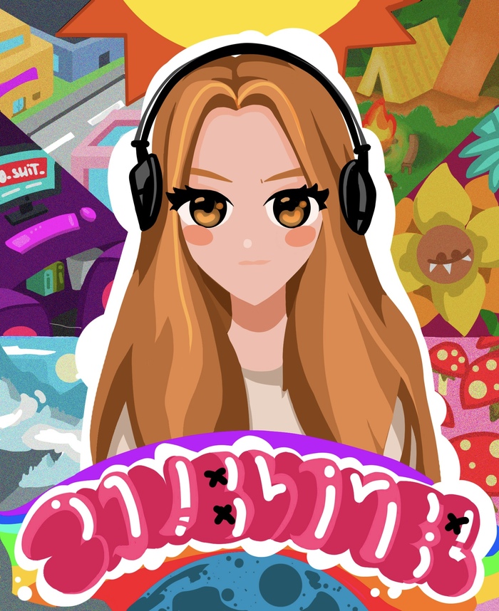 Иллюстрация Портрет в стиле 2d, game dev, graffiti