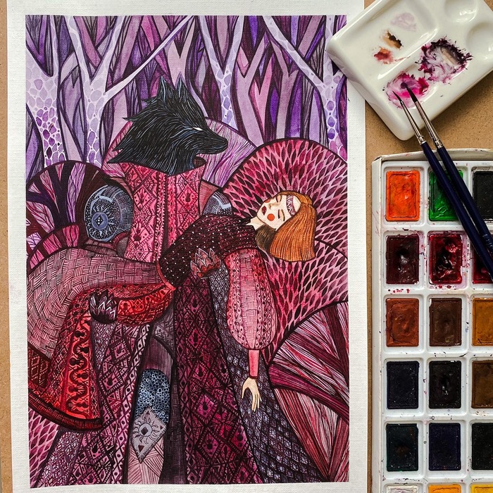 Иллюстрация Фиолетовое настроение | Illustrators.ru