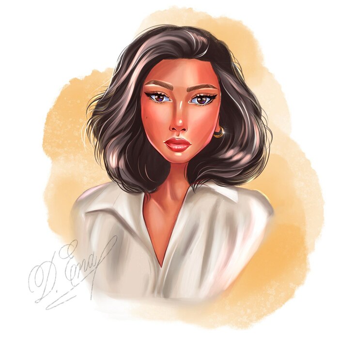 Иллюстрация Азиатка | Illustrators.ru