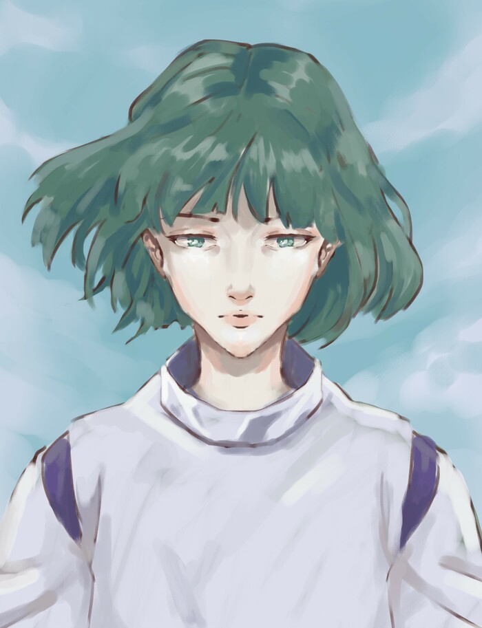 Иллюстрация Хаку в стиле 2d | Illustrators.ru