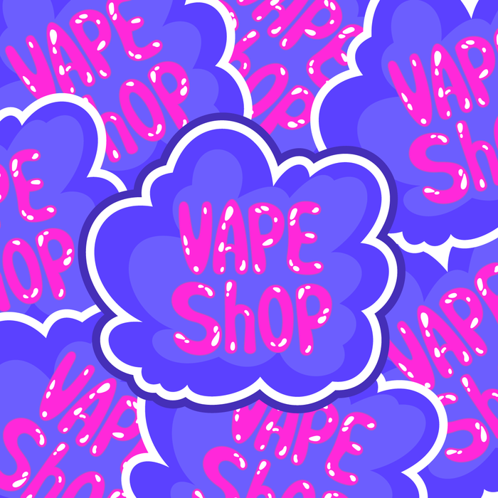 Иллюстрация Логотип Vape Shop в стиле 2d, графика, компьютерная