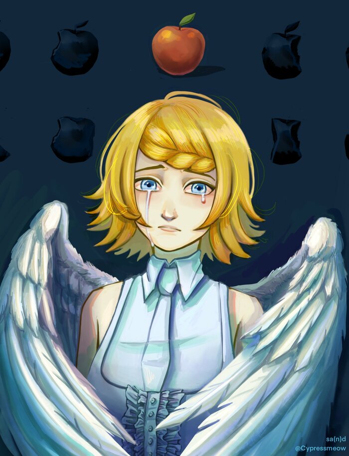 Иллюстрация Иллюстрация с Рин Кагамине в стиле портрет