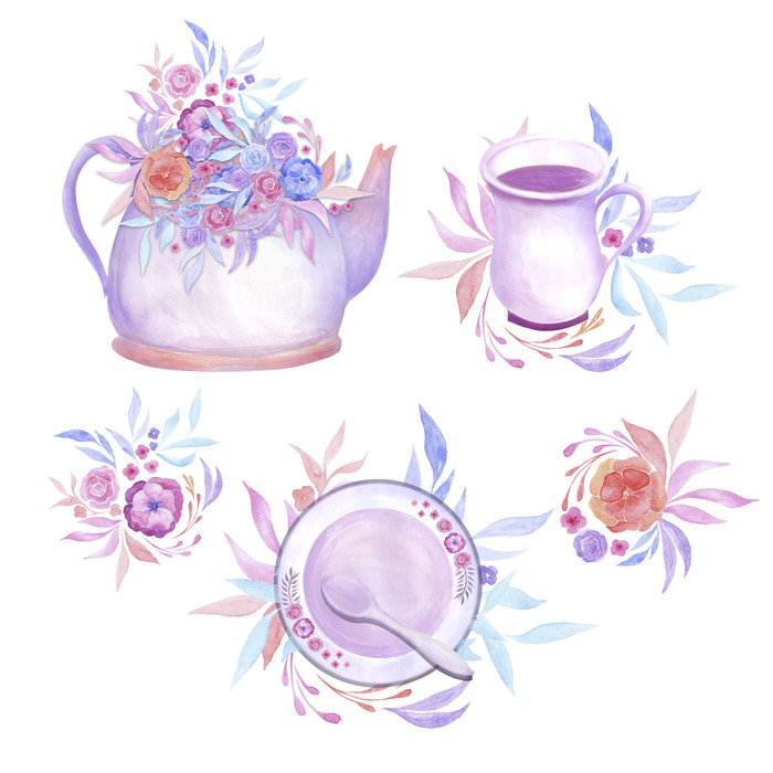 Иллюстрация Любимый чай. Акварельные иллюстрации. в стиле