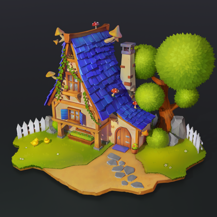 Иллюстрация Домик в стиле 2d, 3d, game dev | Illustrators.ru