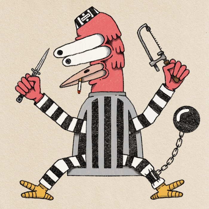 Иллюстрация DAY 2: JAIL-BIRD в стиле 2d, компьютерная графика,