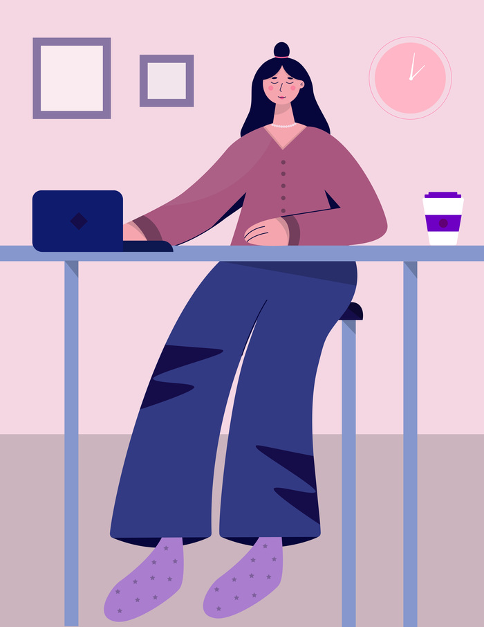 Иллюстрация girl is working в стиле персонажи | Illustrators.ru