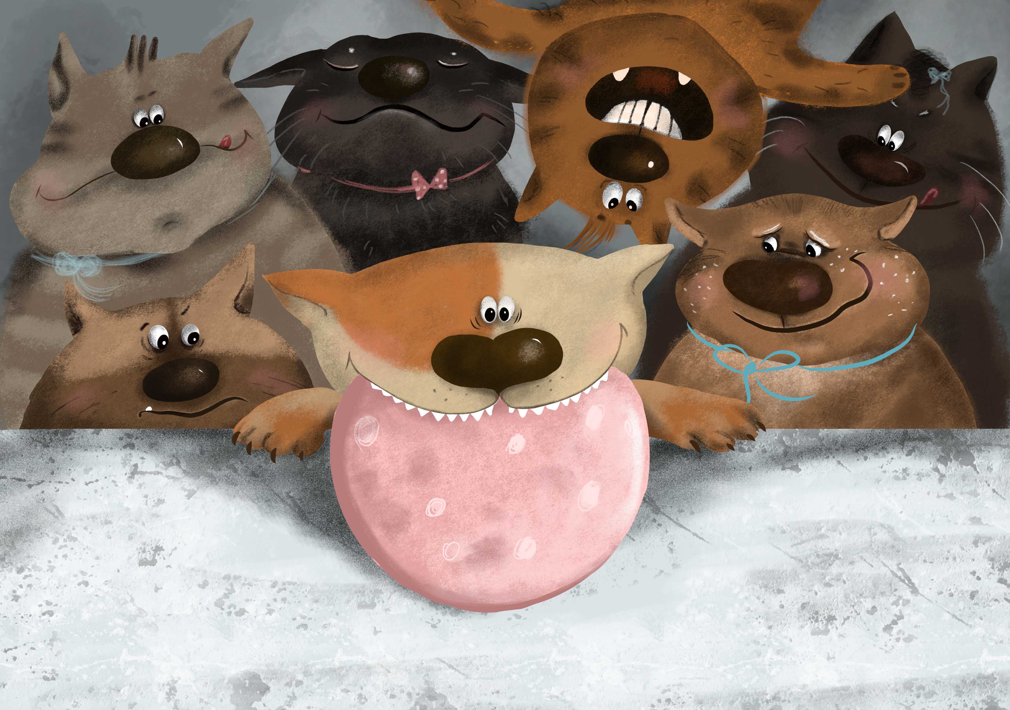 Иллюстрация Озорные коты в стиле плакат | Illustrators.ru