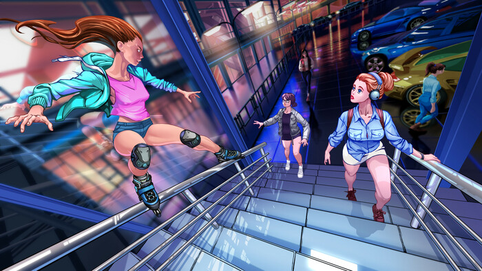 Иллюстрация Роллерша в стиле 2d | Illustrators.ru