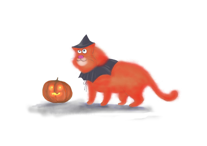 Иллюстрация Хеллоуин в стиле скетчи | Illustrators.ru